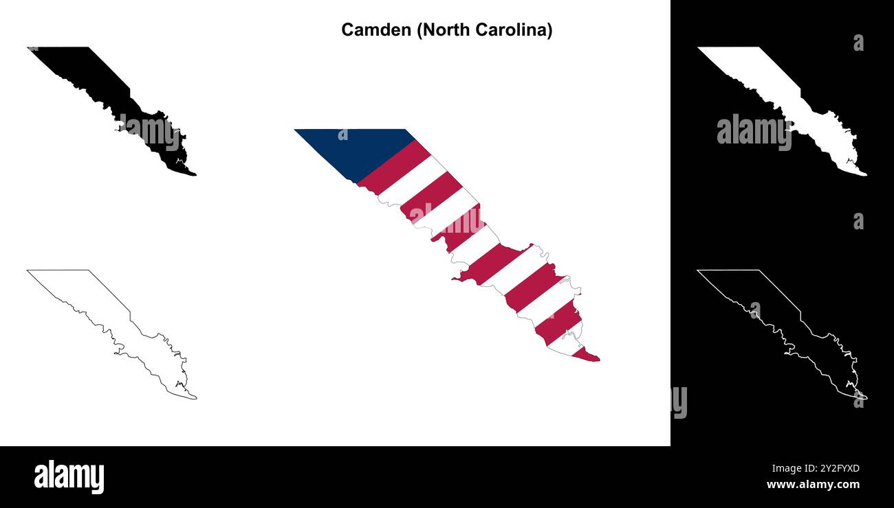 Camden County (North Carolina) outline map set Stock Vector Image & Art ...