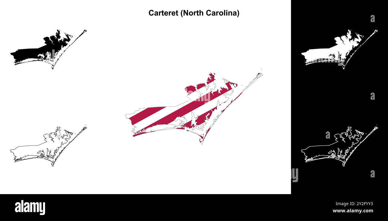 Carteret vector outline map hi-res stock photography and images - Alamy