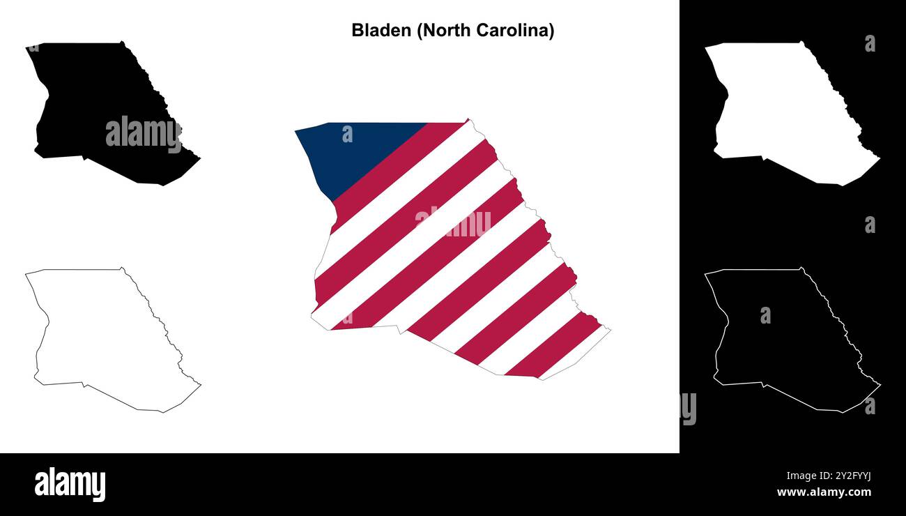 Bladen County (North Carolina) outline map set Stock Vector Image & Art ...