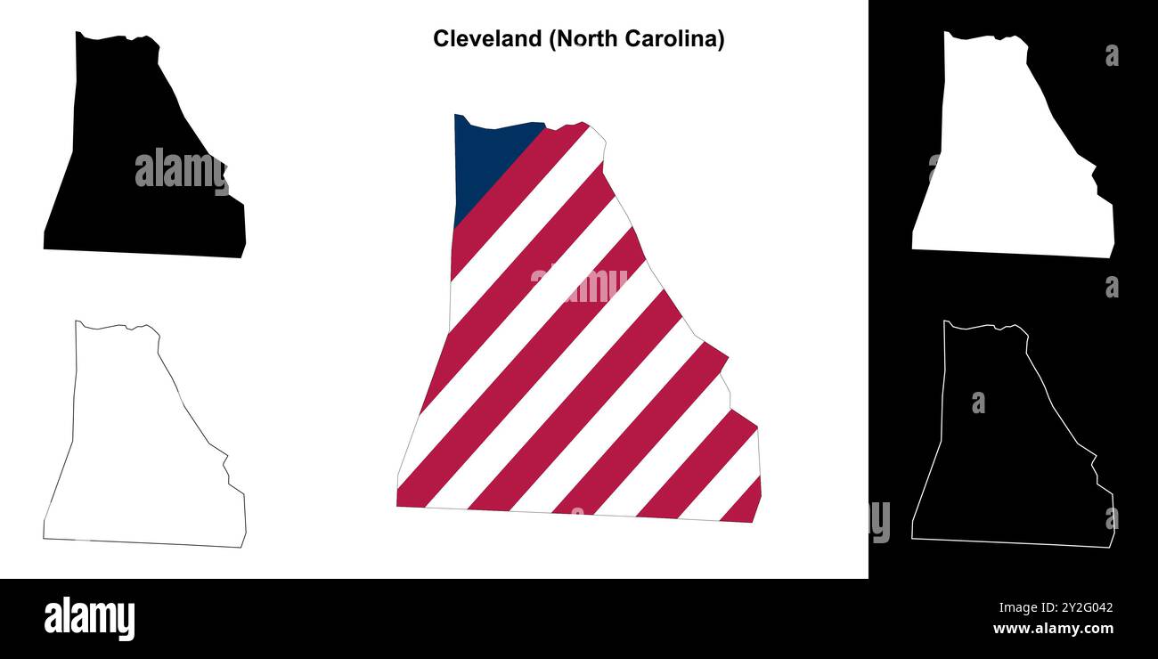 Cleveland county map hi-res stock photography and images - Alamy