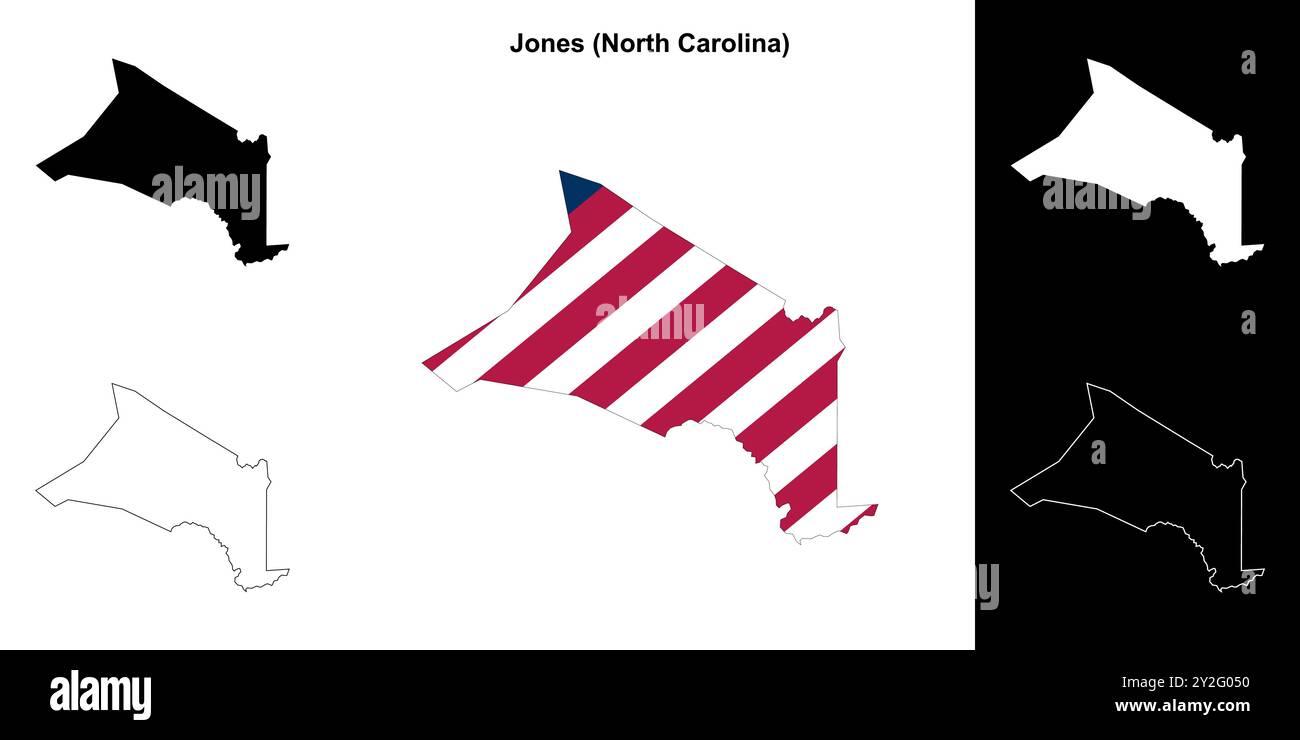 Jones County (North Carolina) outline map set Stock Vector Image & Art ...