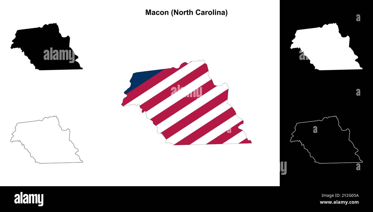 Macon County (North Carolina) outline map set Stock Vector Image & Art ...