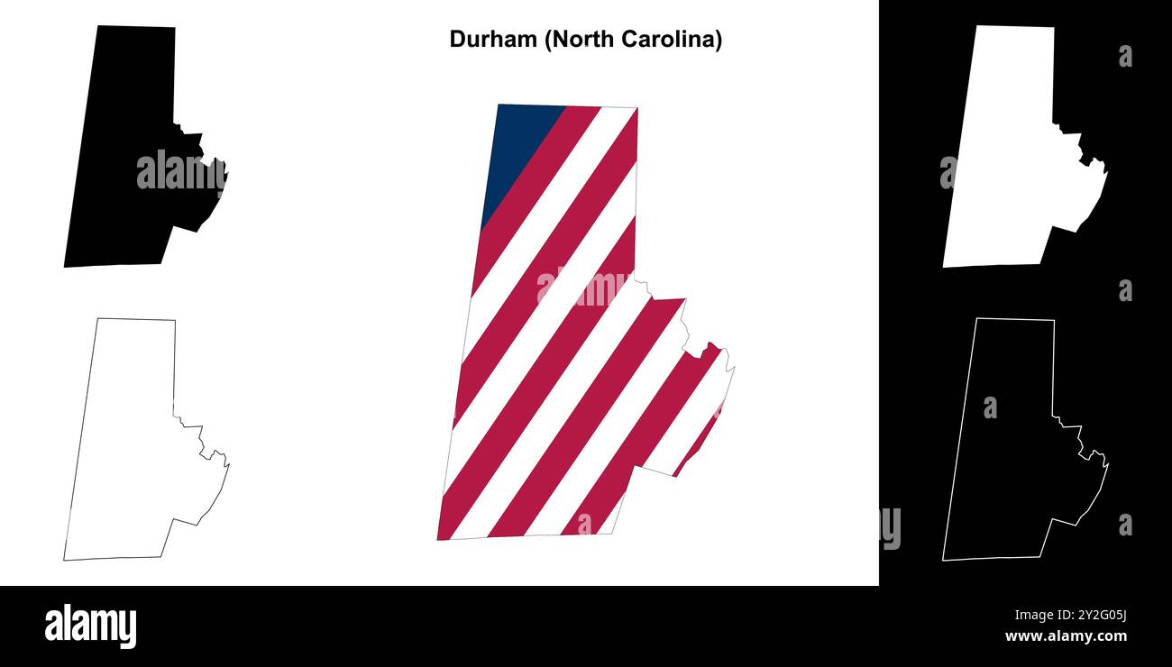 Durham County (North Carolina) outline map set Stock Vector Image & Art ...