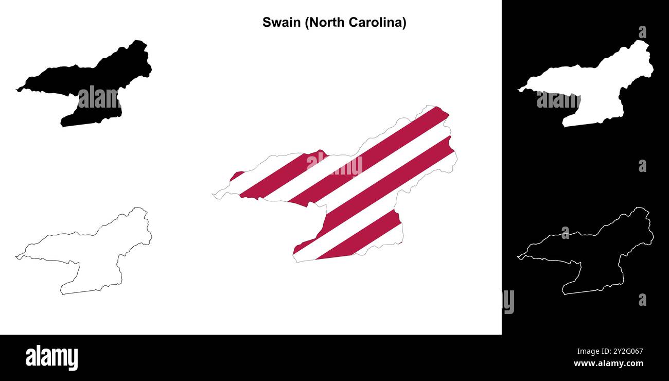 Swain County (North Carolina) outline map set Stock Vector Image & Art ...