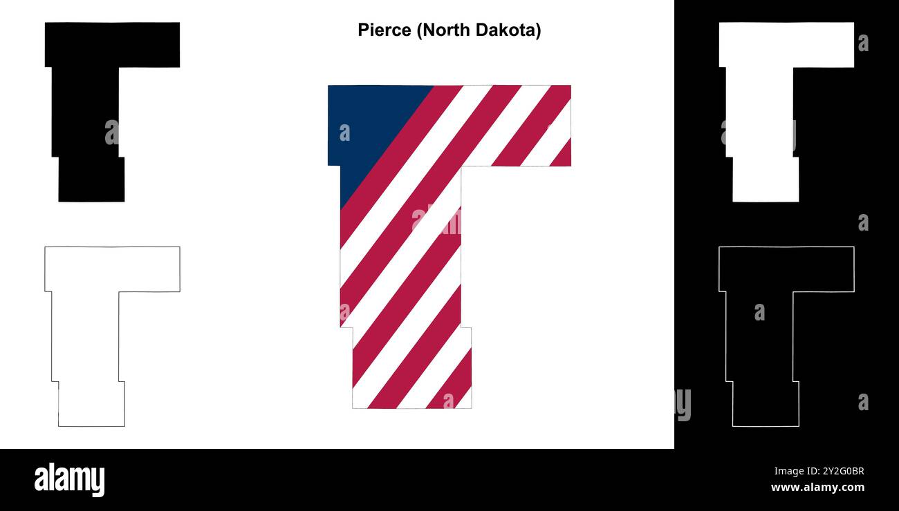 Pierce County (North Dakota) outline map set Stock Vector Image & Art - Alamy