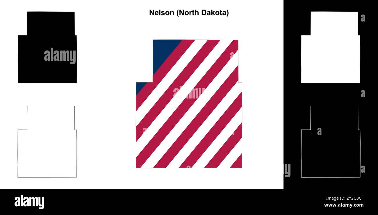 Nelson County (North Dakota) outline map set Stock Vector Image & Art ...