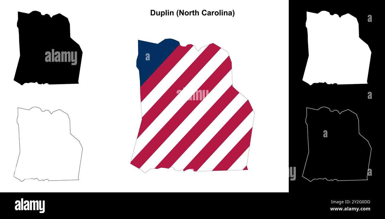 Duplin vector outline map hi-res stock photography and images - Alamy