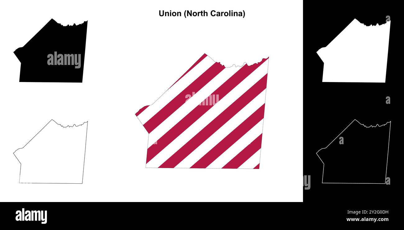 Union County (North Carolina) outline map set Stock Vector Image & Art ...