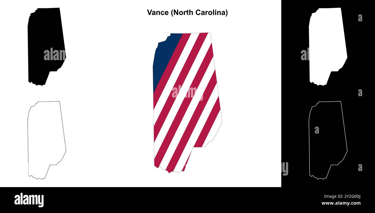 Vance outline map hi-res stock photography and images - Alamy