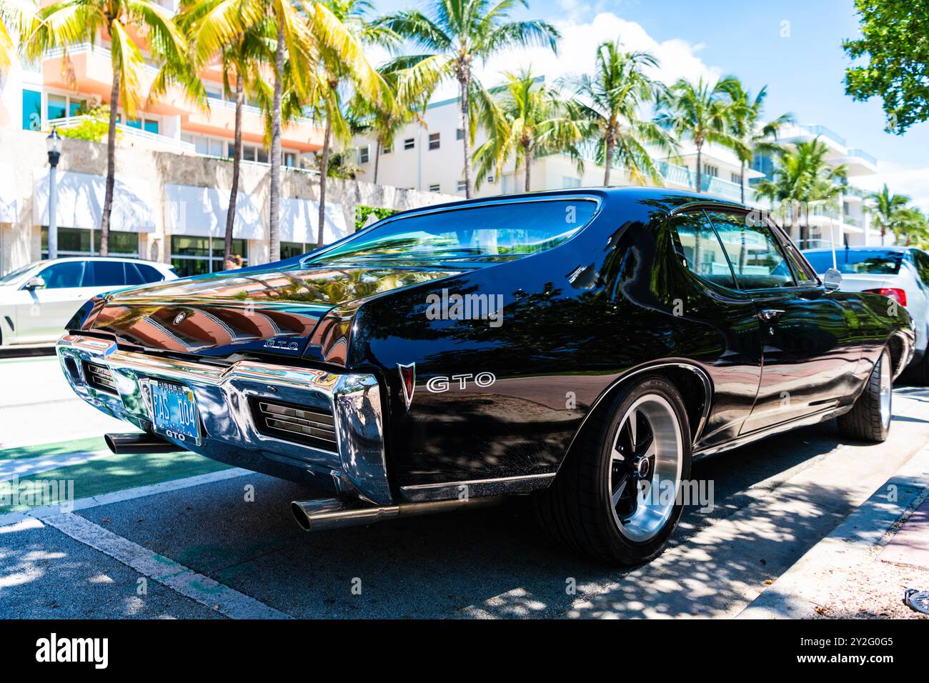 Miami Beach, Florida USA - June 9, 2024: 1968 pontiac gto black at ...