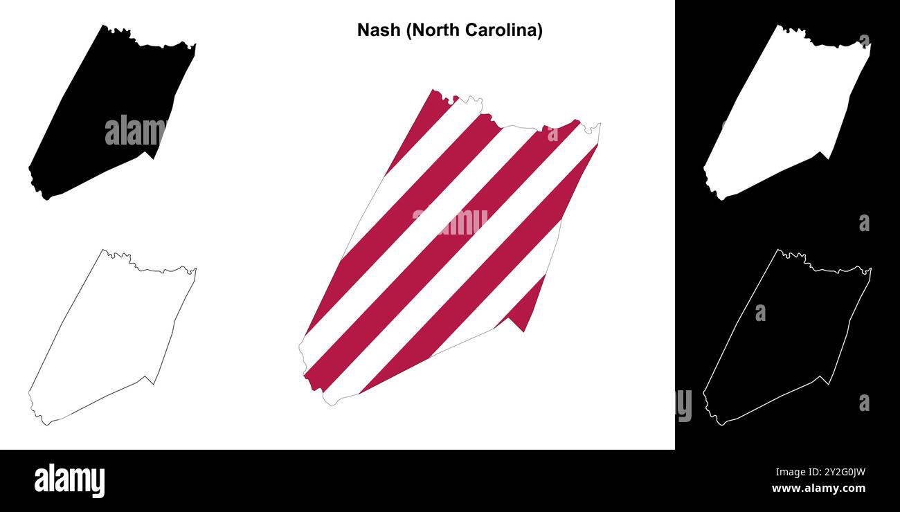 Nash County (North Carolina) outline map set Stock Vector Image & Art ...