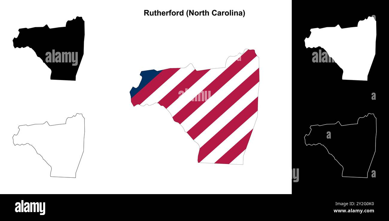 Rutherford outline map hi-res stock photography and images - Alamy