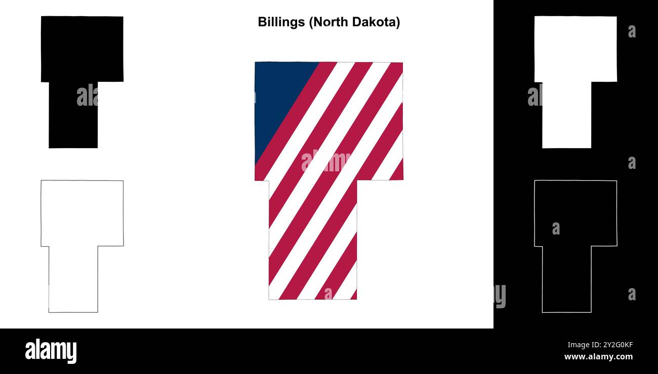 Billings County (North Dakota) outline map set Stock Vector Image & Art ...