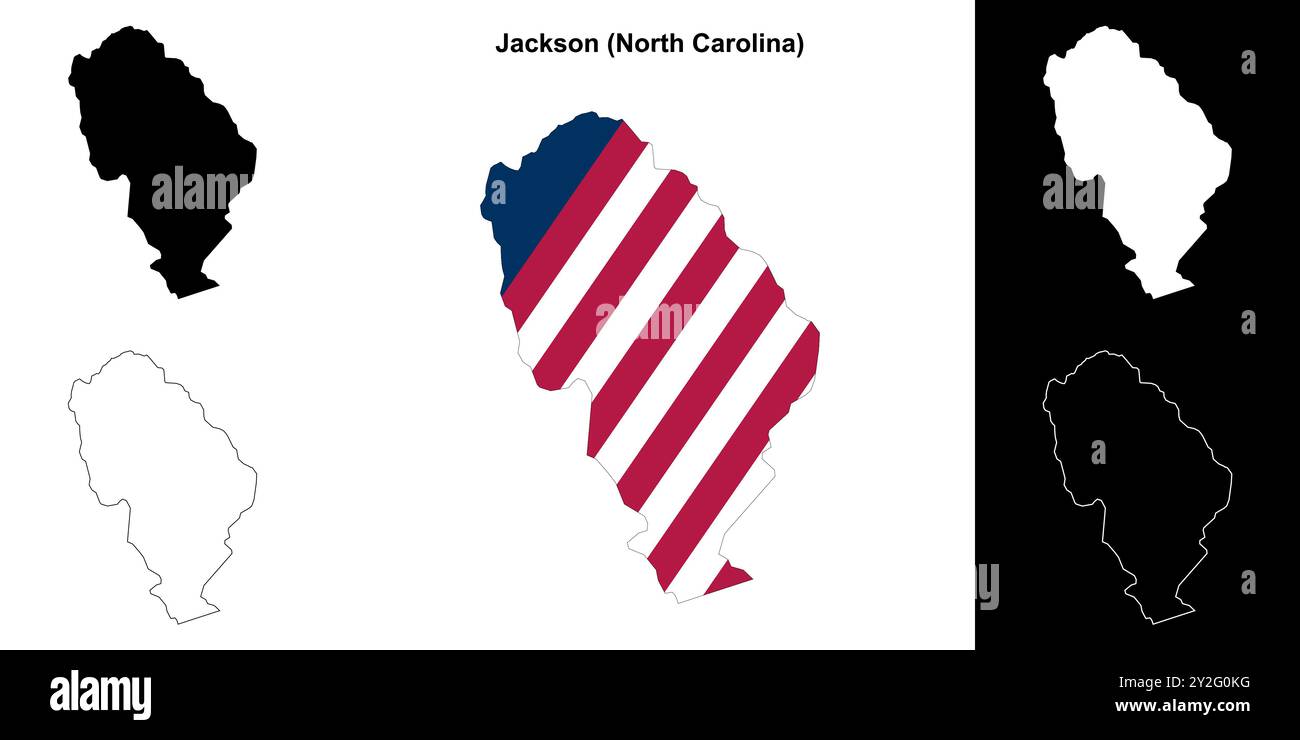 Jackson County (North Carolina) outline map set Stock Vector Image ...