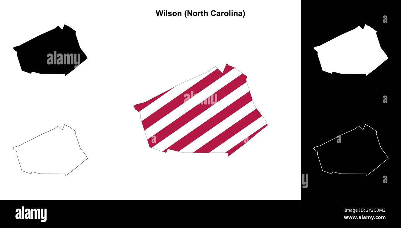 Wilson County (North Carolina) outline map set Stock Vector Image & Art ...