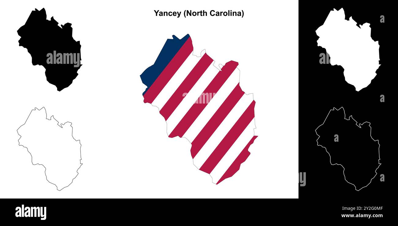 Yancey vector outline map hi-res stock photography and images - Alamy