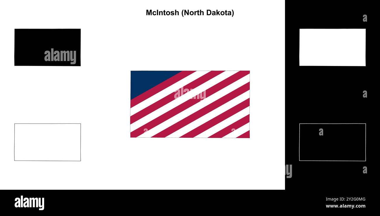 McIntosh County (North Dakota) outline map set Stock Vector Image & Art ...