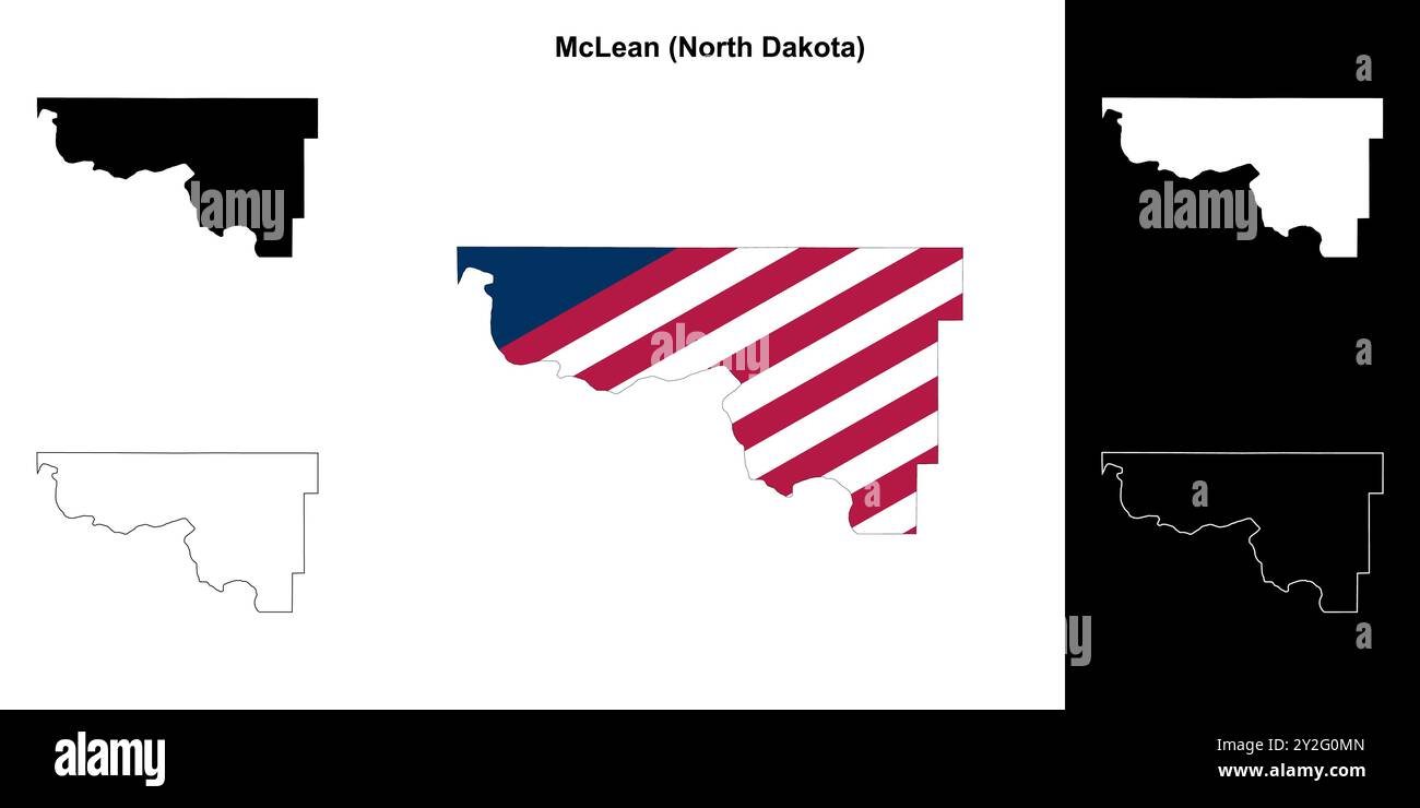 McLean County (North Dakota) outline map set Stock Vector Image & Art ...