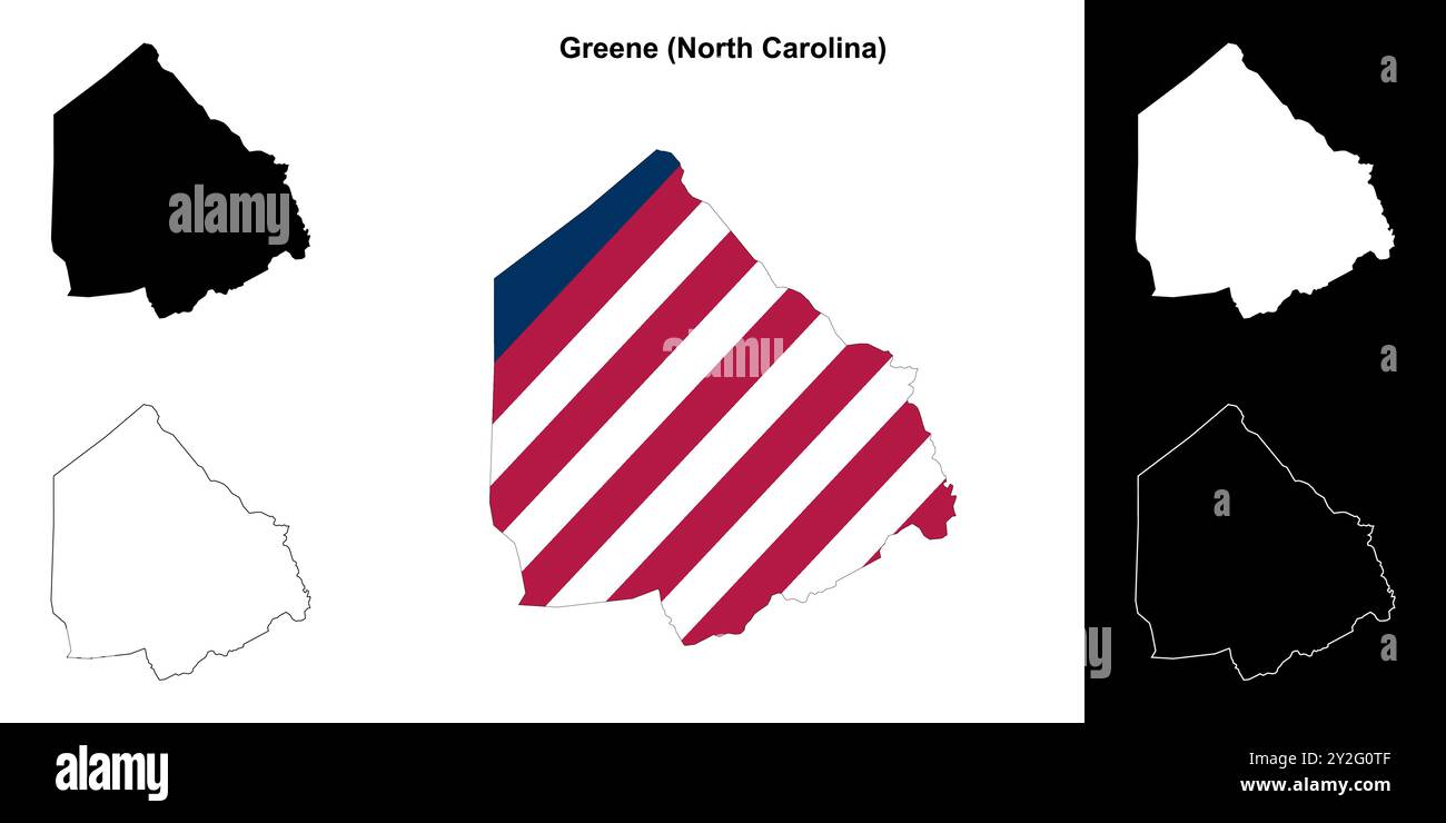 Greene County (North Carolina) outline map set Stock Vector Image & Art ...