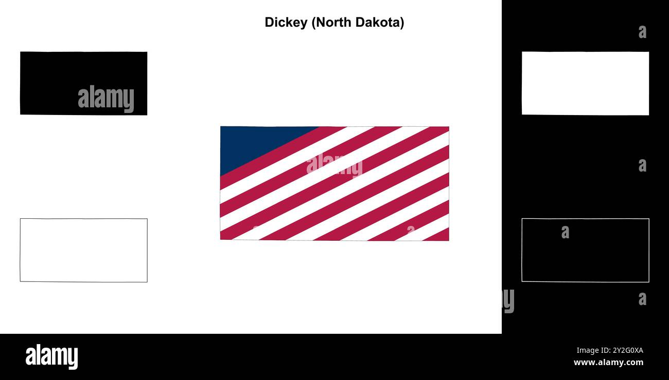 Dickey County (North Dakota) outline map set Stock Vector Image & Art ...