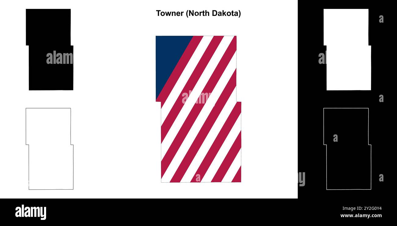 Towner vector map hi-res stock photography and images - Alamy