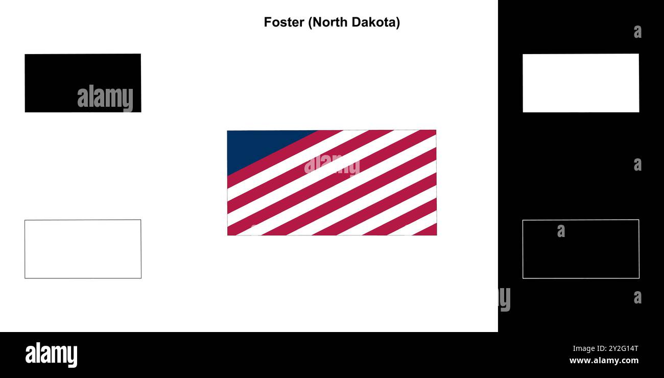 Foster County (North Dakota) outline map set Stock Vector Image & Art ...