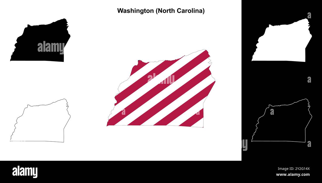 Washington County (North Carolina) outline map set Stock Vector Image ...