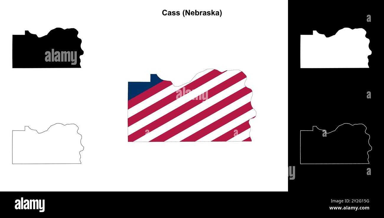 Cass County (Nebraska) outline map set Stock Vector Image & Art - Alamy