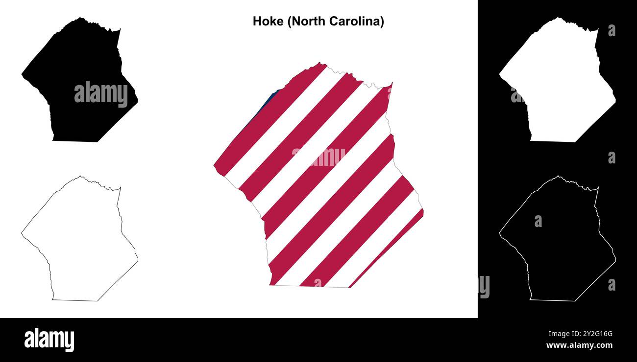Hoke County (North Carolina) outline map set Stock Vector Image & Art ...