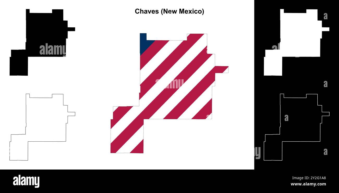 Chaves County (New Mexico) outline map set Stock Vector Image & Art - Alamy