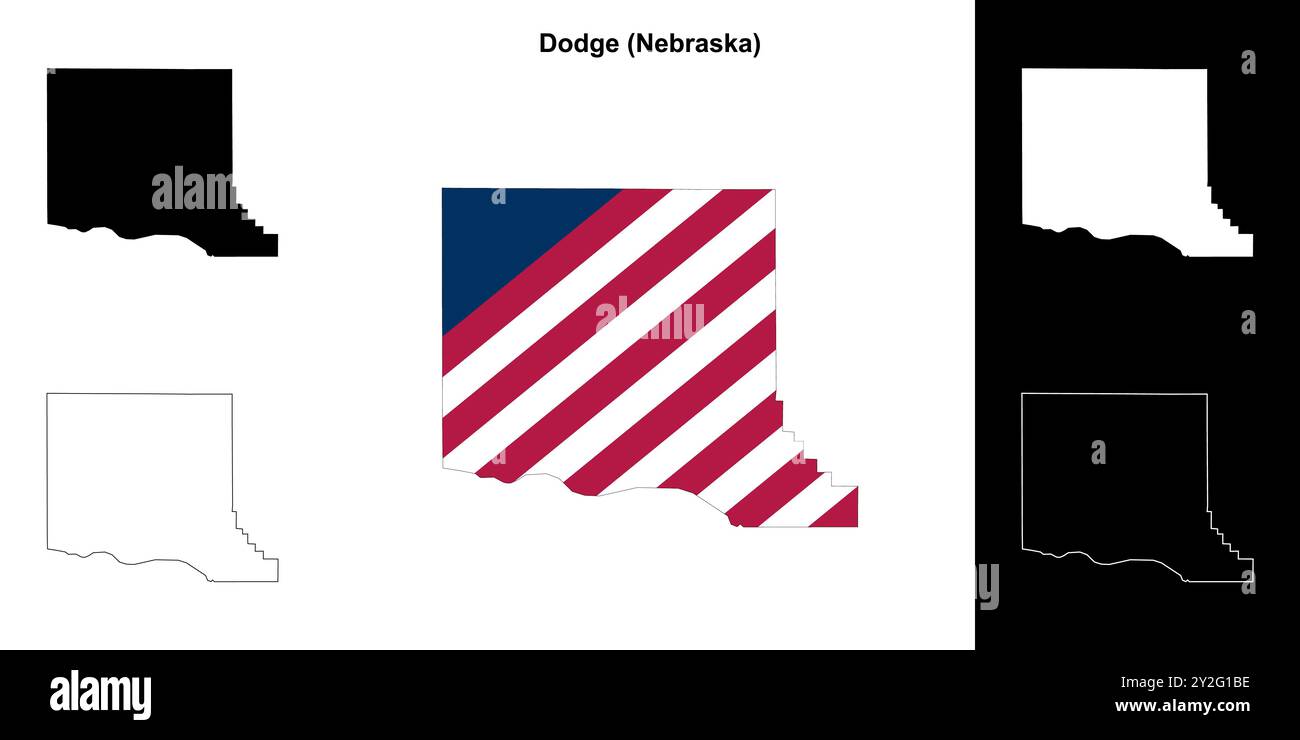 Dodge County (Nebraska) outline map set Stock Vector Image & Art - Alamy