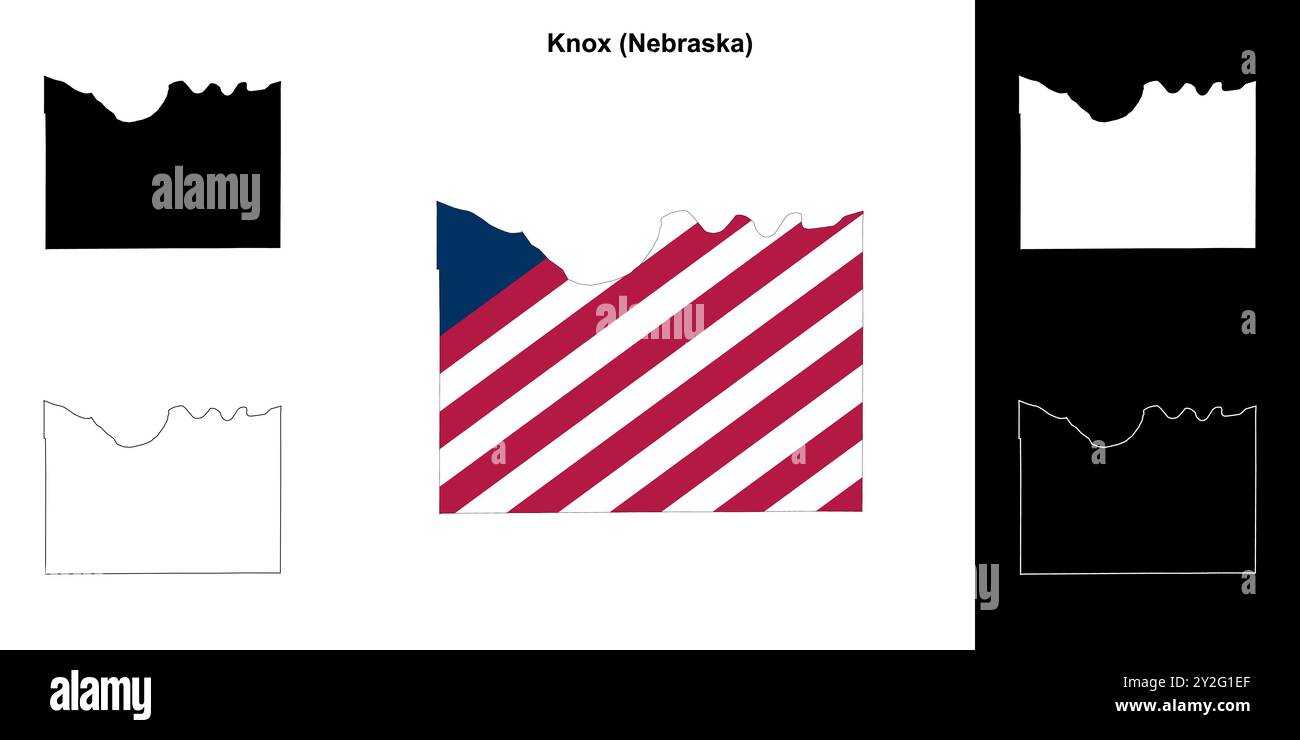 Knox County (Nebraska) outline map set Stock Vector Image & Art - Alamy