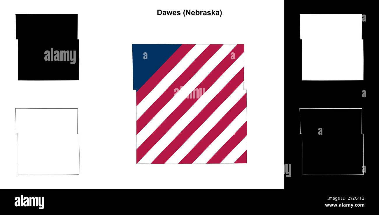 Dawes County (Nebraska) outline map set Stock Vector Image & Art - Alamy