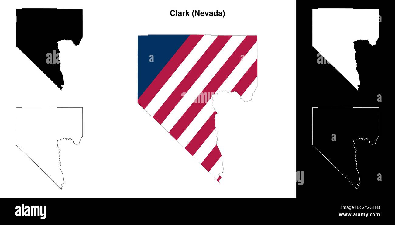 Clark County (Nevada) outline map set Stock Vector Image & Art - Alamy