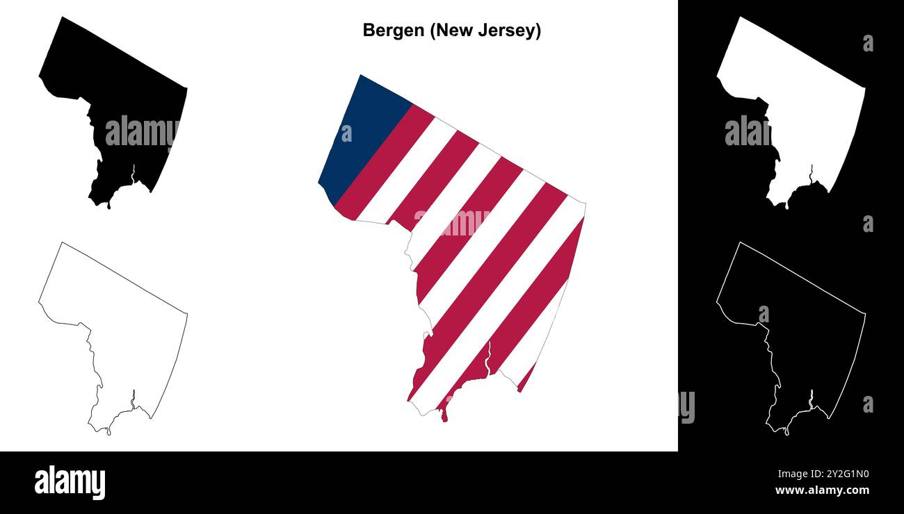 Bergen county map hi-res stock photography and images - Alamy
