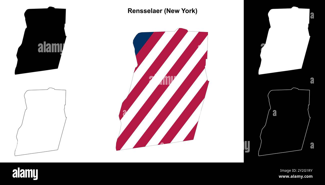 Rensselaer county map Stock Vector Images - Alamy
