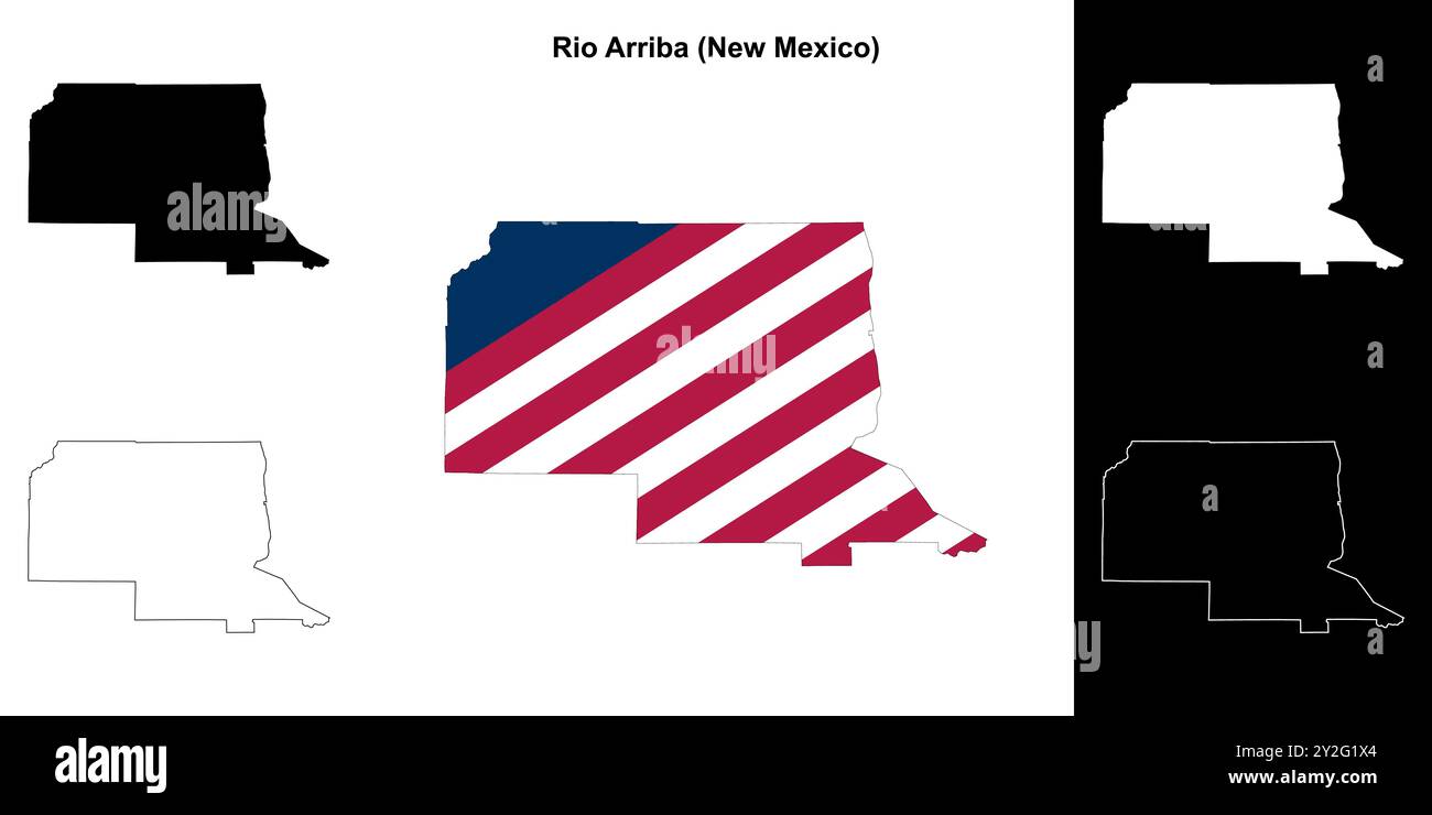 Rio Arriba County (New Mexico) outline map set Stock Vector Image & Art ...