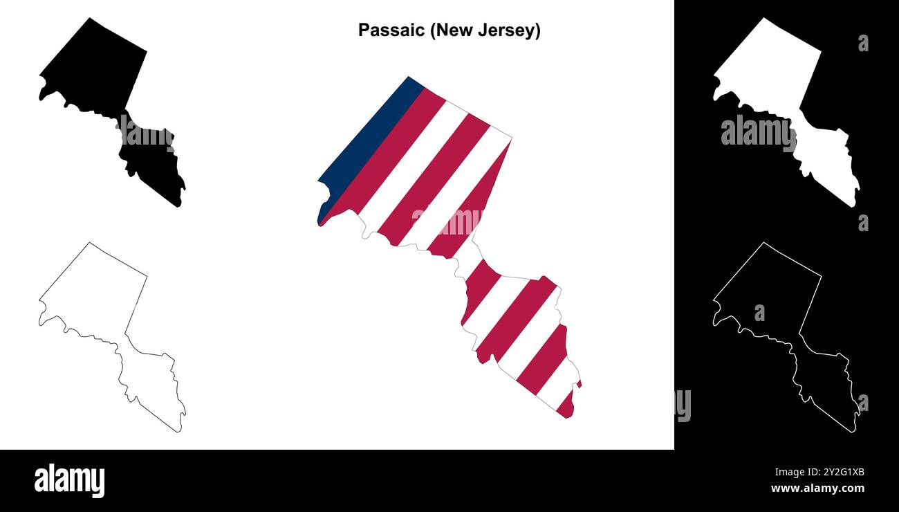 Passaic County (New Jersey) outline map set Stock Vector Image & Art ...