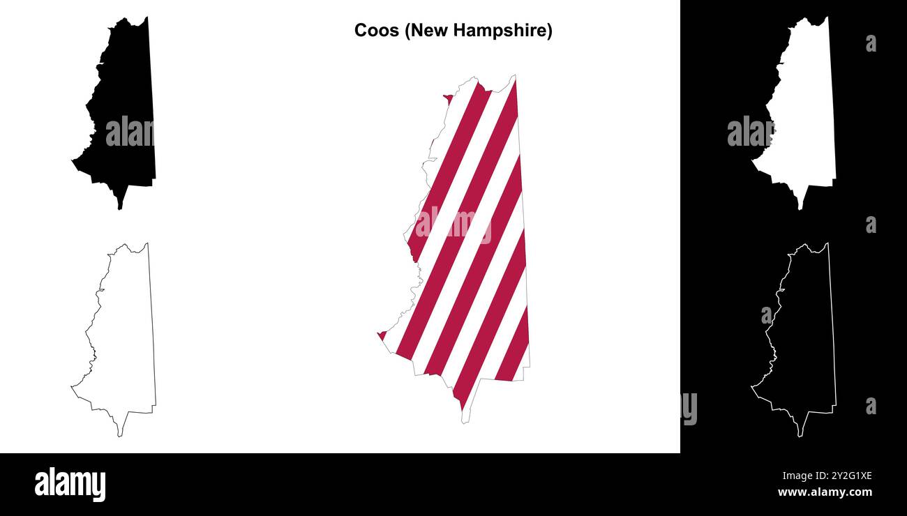 Coos County (New Hamshire) outline map set Stock Vector Image & Art - Alamy
