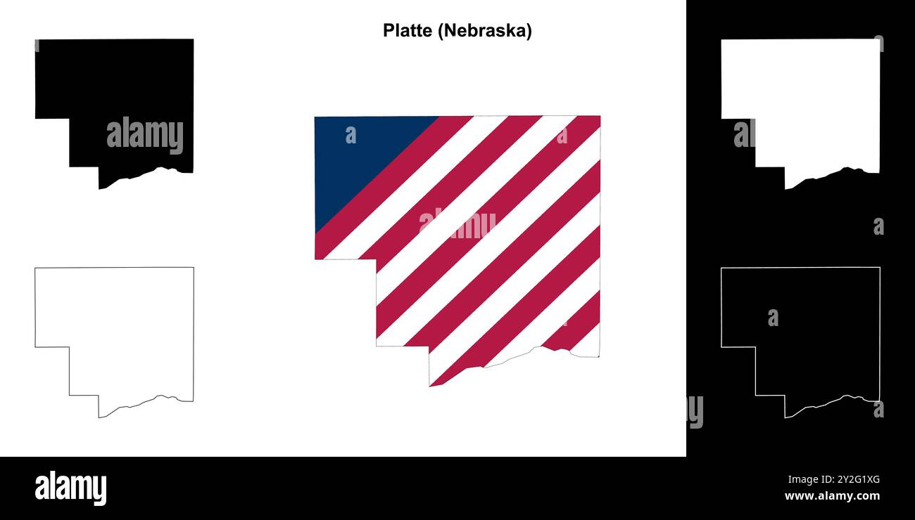 Platte County (Nebraska) outline map set Stock Vector Image & Art - Alamy