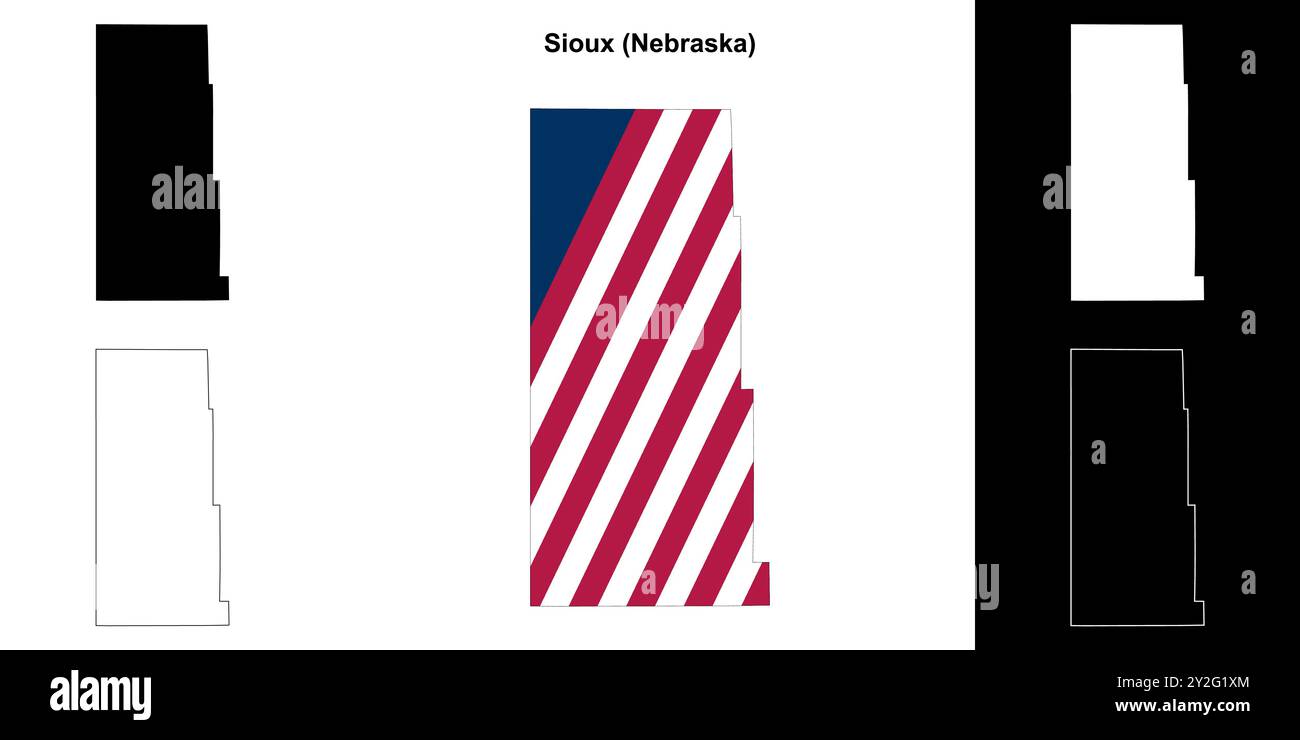 Sioux County (Nebraska) outline map set Stock Vector Image & Art - Alamy