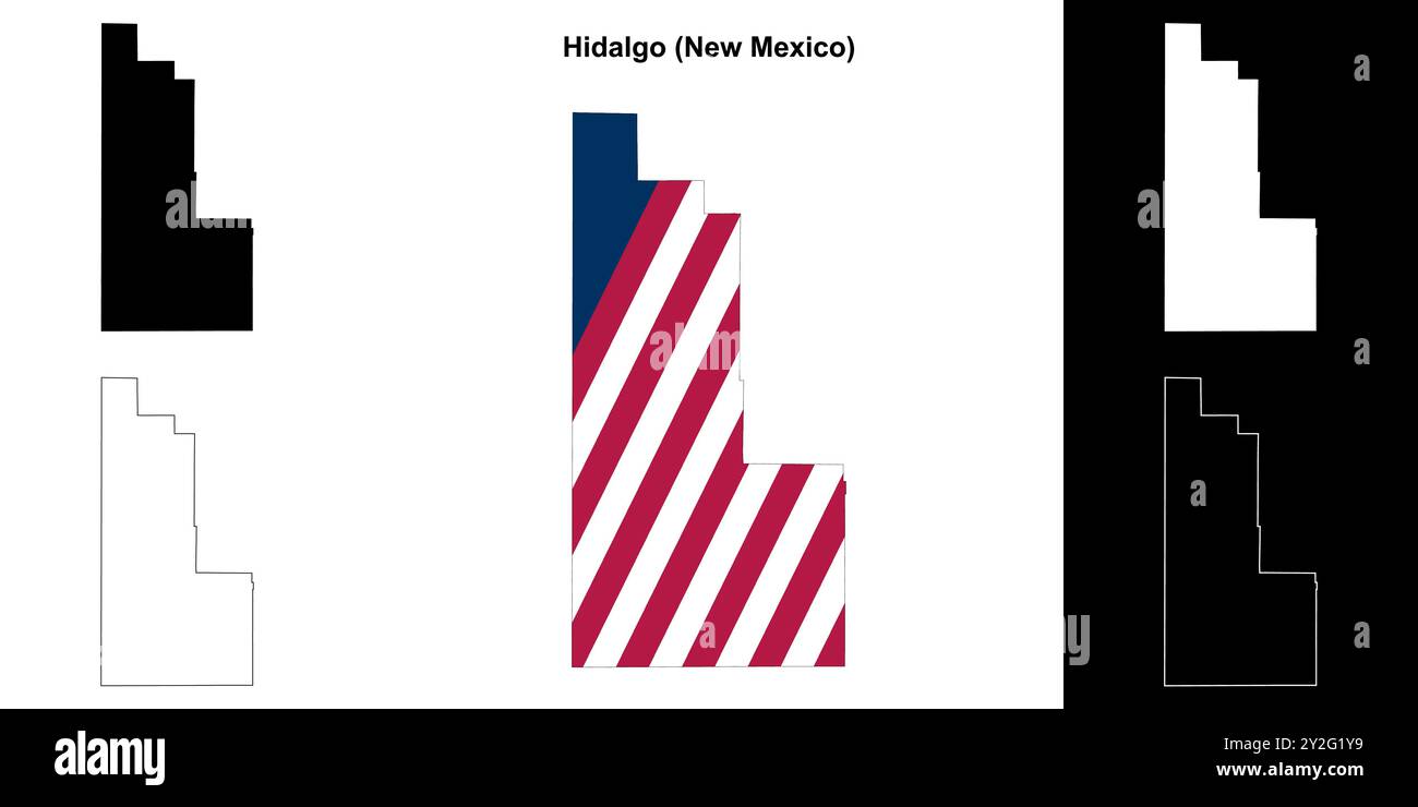 Hidalgo County (New Mexico) outline map set Stock Vector Image & Art ...