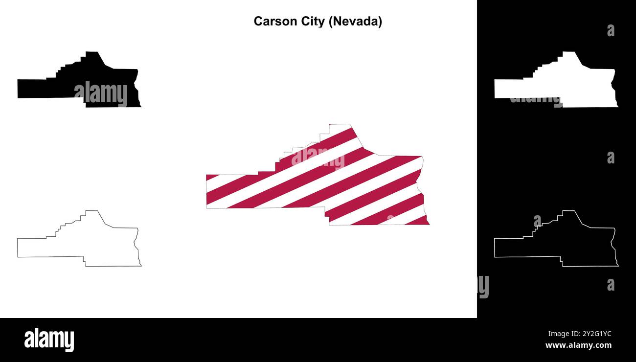 Carson City County (Nevada) outline map set Stock Vector Image & Art ...