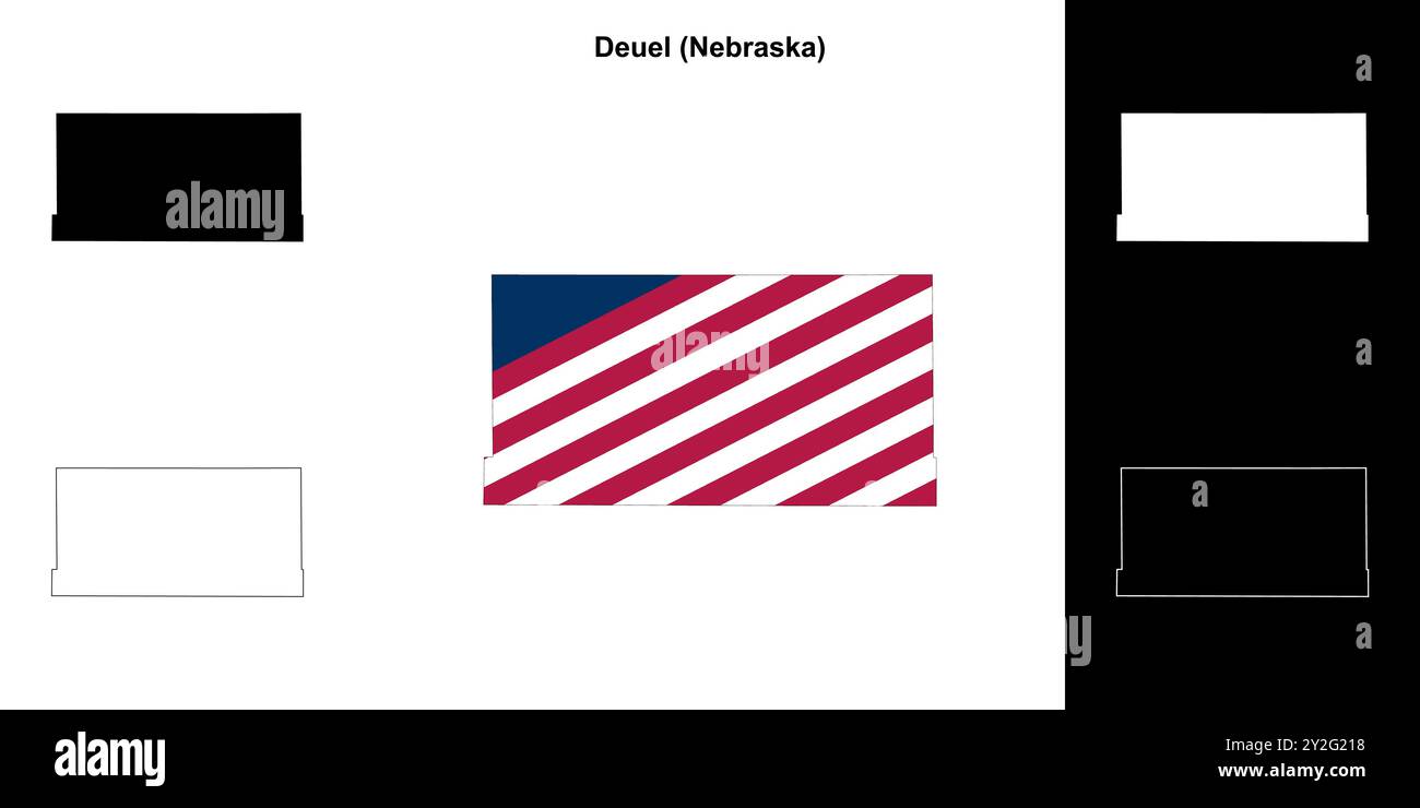 Deuel outline map hi-res stock photography and images - Alamy