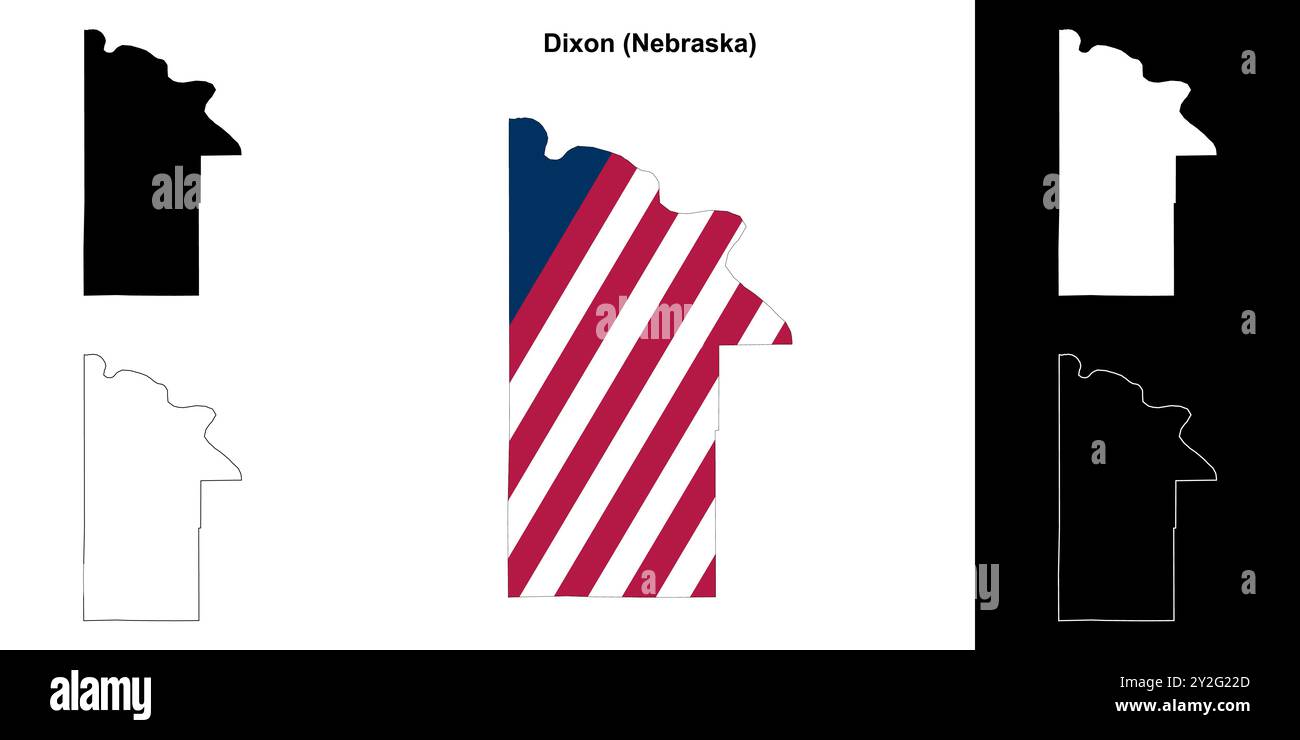 Dixon County (Nebraska) outline map set Stock Vector Image & Art - Alamy