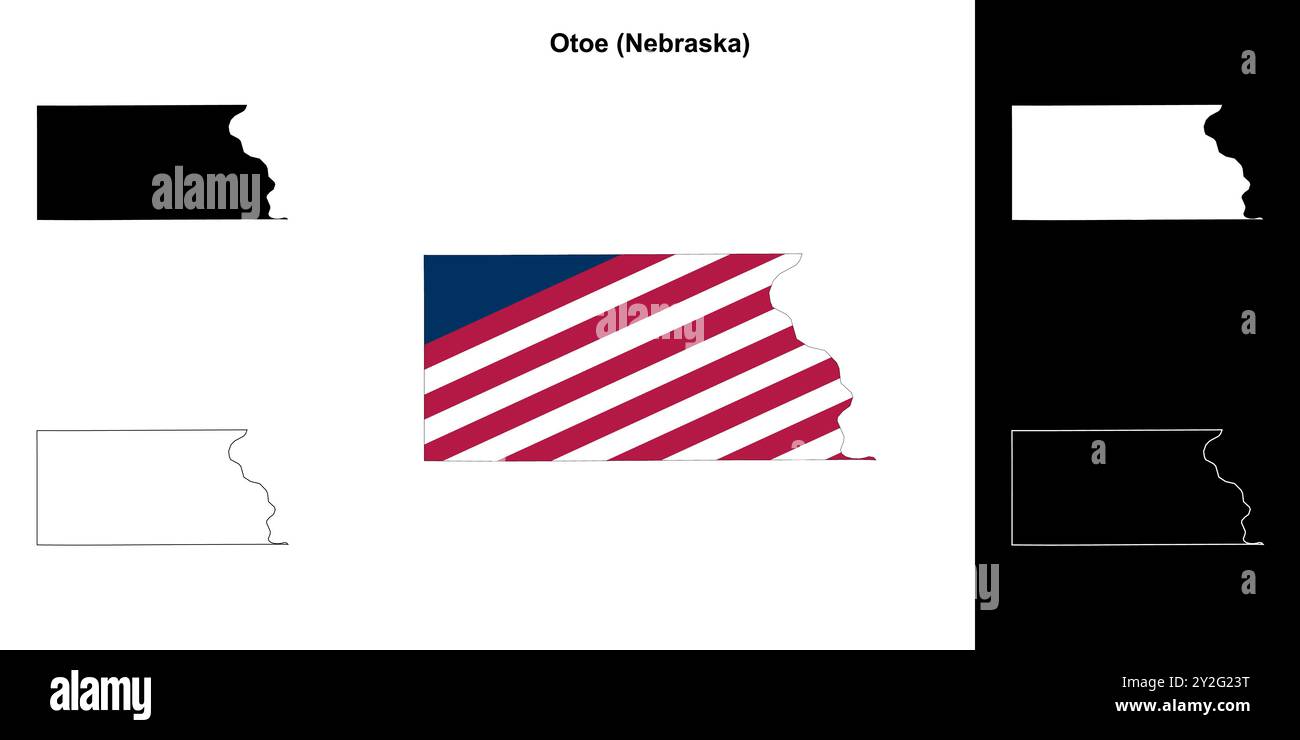 Otoe County (Nebraska) outline map set Stock Vector Image & Art - Alamy