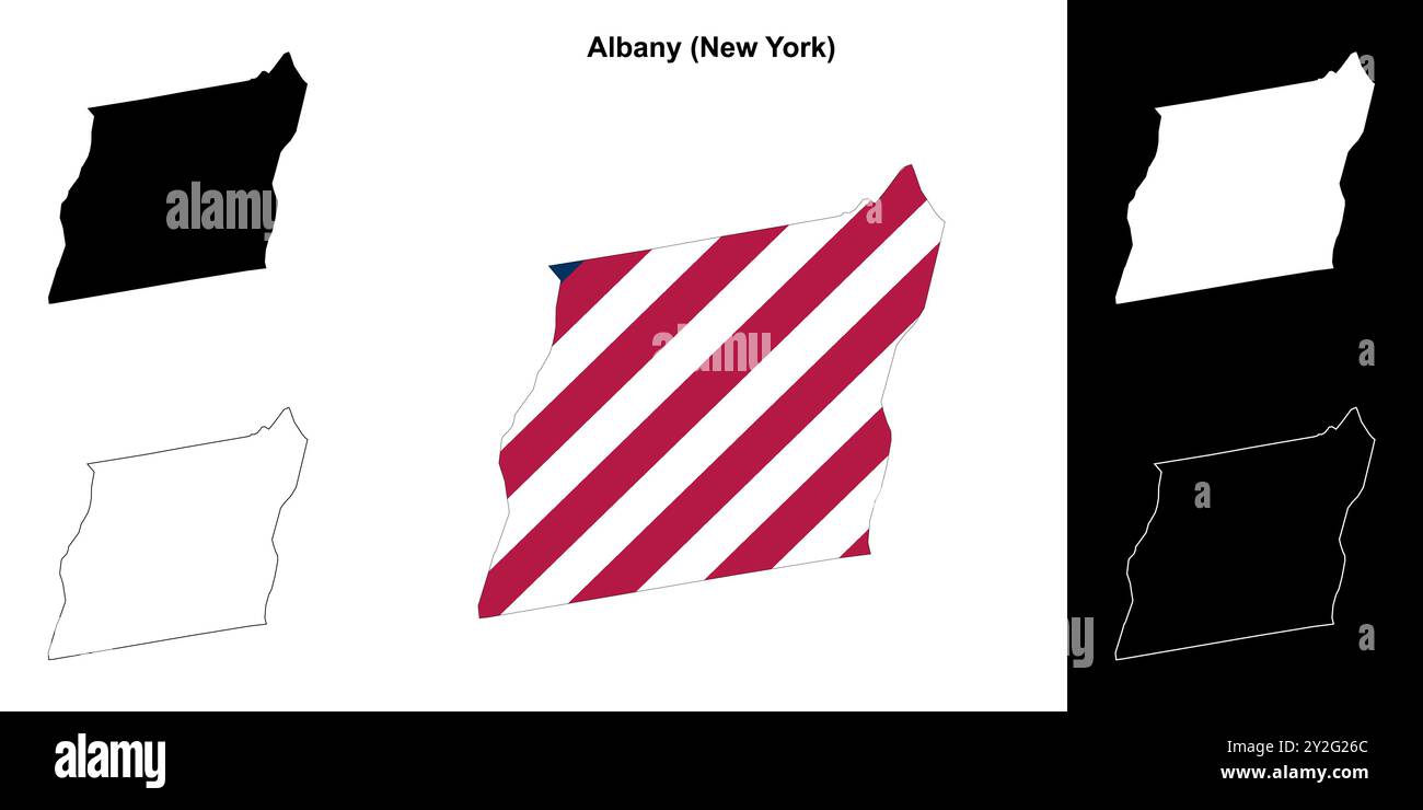 Albany County (New York) outline map set Stock Vector Image & Art - Alamy