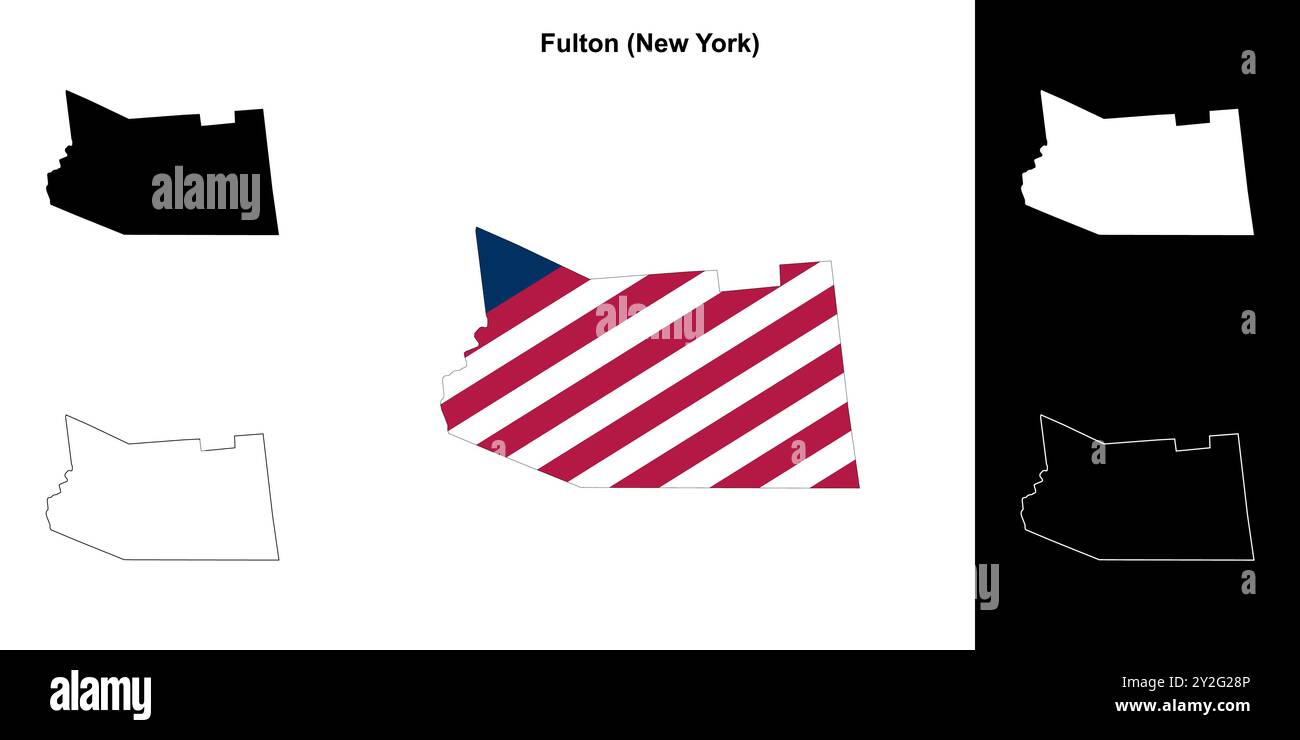 Fulton County (New York) outline map set Stock Vector Image & Art - Alamy
