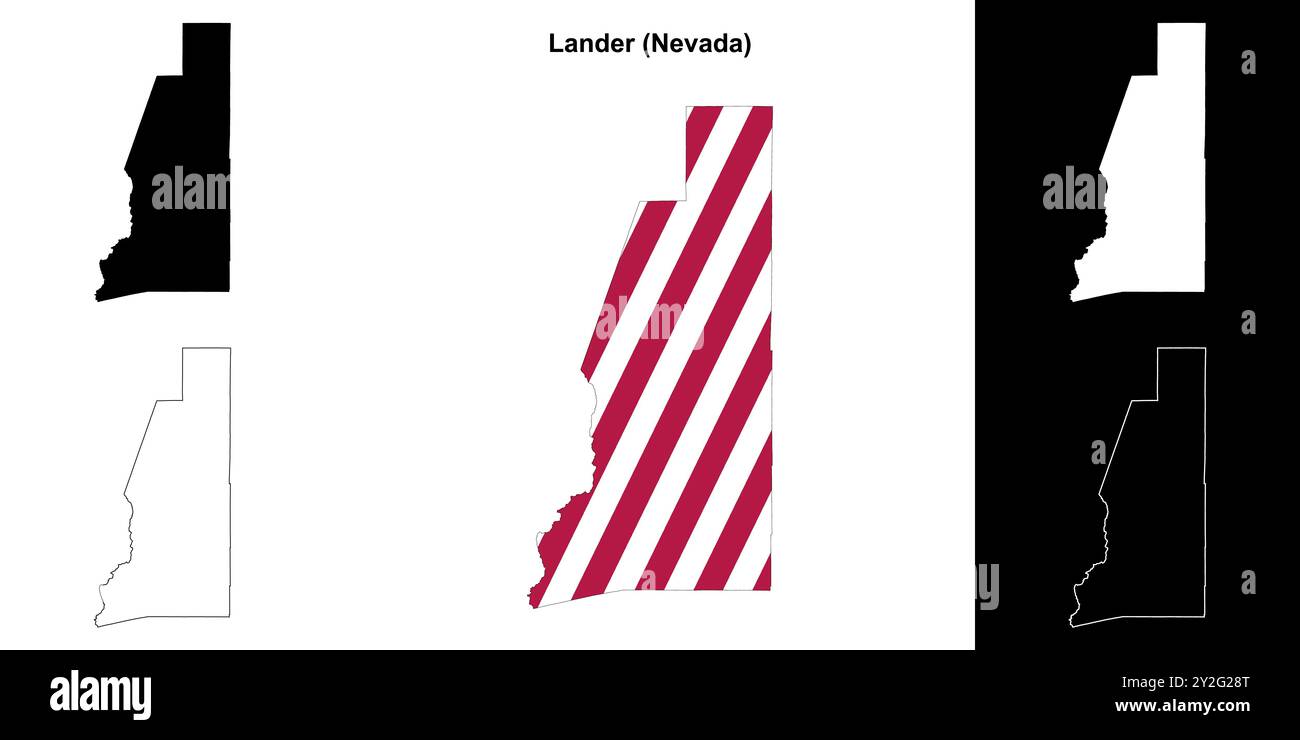 Lander County (Nevada) outline map set Stock Vector Image & Art - Alamy