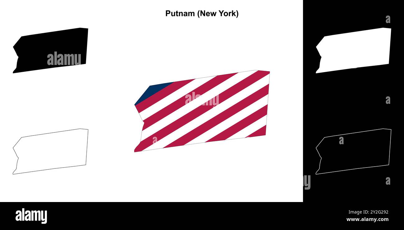 Putnam County (New York) outline map set Stock Vector Image & Art - Alamy